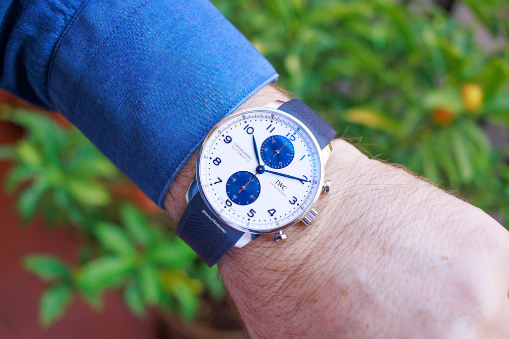 El precioso IWC Portugieser Chronograph Blue Panda. Fotos en vivo y ...