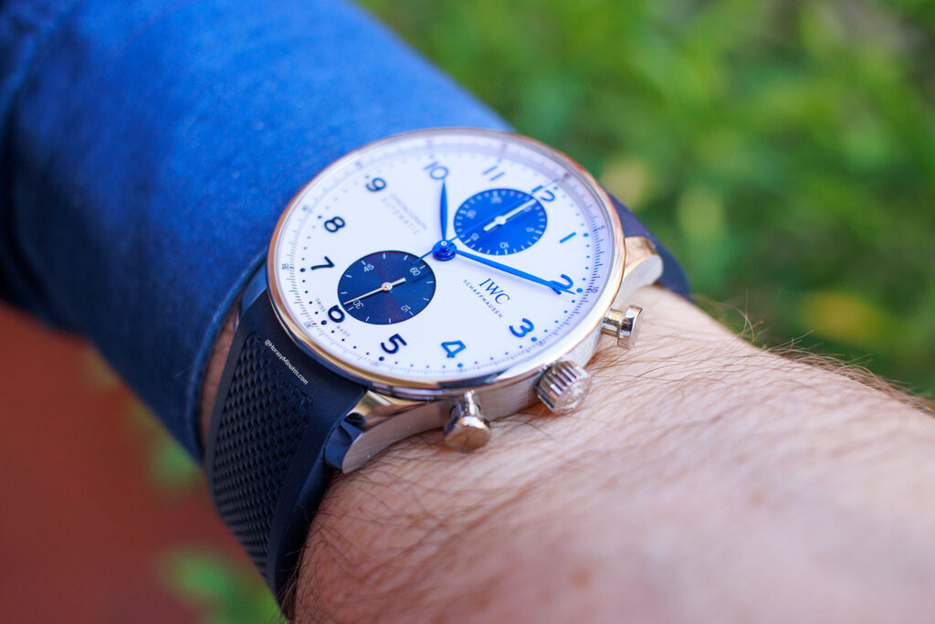 El precioso IWC Portugieser Chronograph Blue Panda. Fotos en vivo y ...